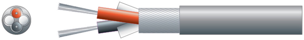 Round 2 Core PVC Lap Screen Installation Cable. 7/0.2mm. 5.0mmØ - Grey ...